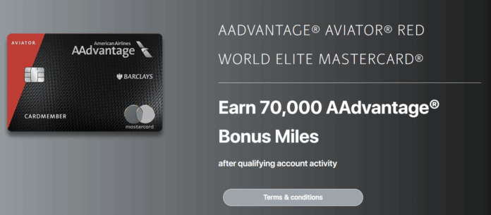 (Expired) AAdvantage Aviator Red Mastercard: 70K Miles after one purchase
