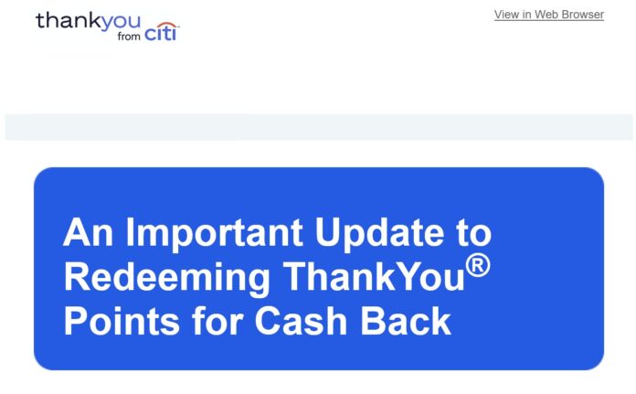 (Update: Workaround confirmed) Citi to cut cash back redemption rate to ...