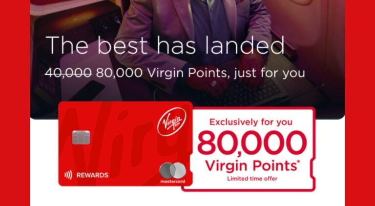 Virgin Red Rewards Mastercard: 80K Welcome Offer (targeted)