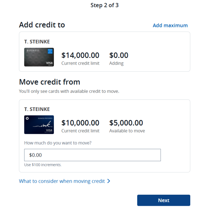You can now move your Chase credit lines between cards online