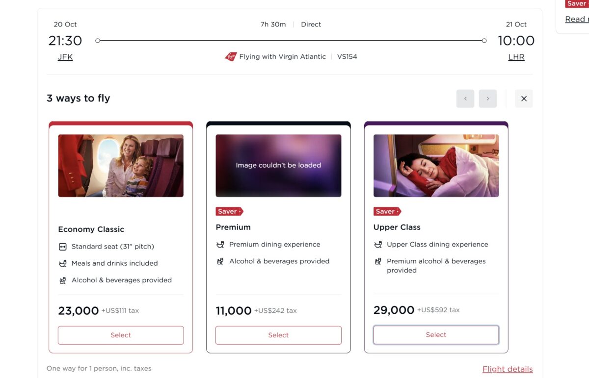 Virgin Atlantic substantially increases fees on award tickets
