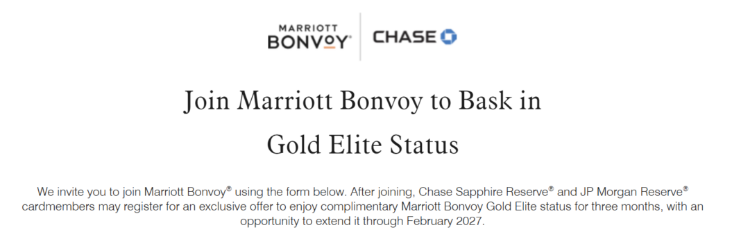 (EXPIRED) Marriott Gold fast track for Chase Sapphire Reserve is back