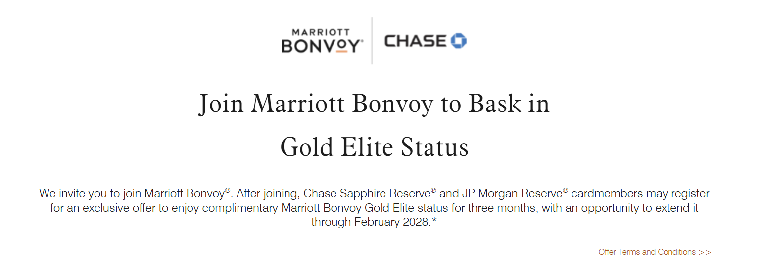Marriott Gold fast track for Chase Sapphire Reserve is back