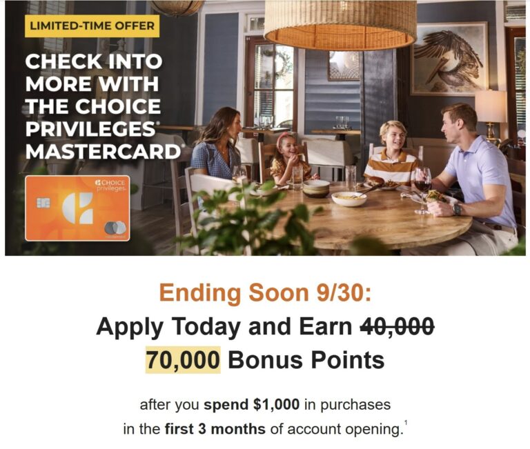 Targeted 70K Choice Privileges card offer