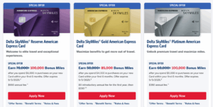 Delta Amex Cards: Enhanced welcome offers of up to 125K available ...