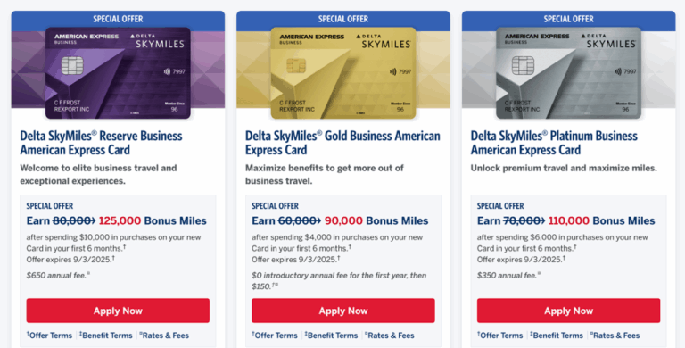 Delta Amex Cards: Enhanced welcome offers of up to 125K available ...