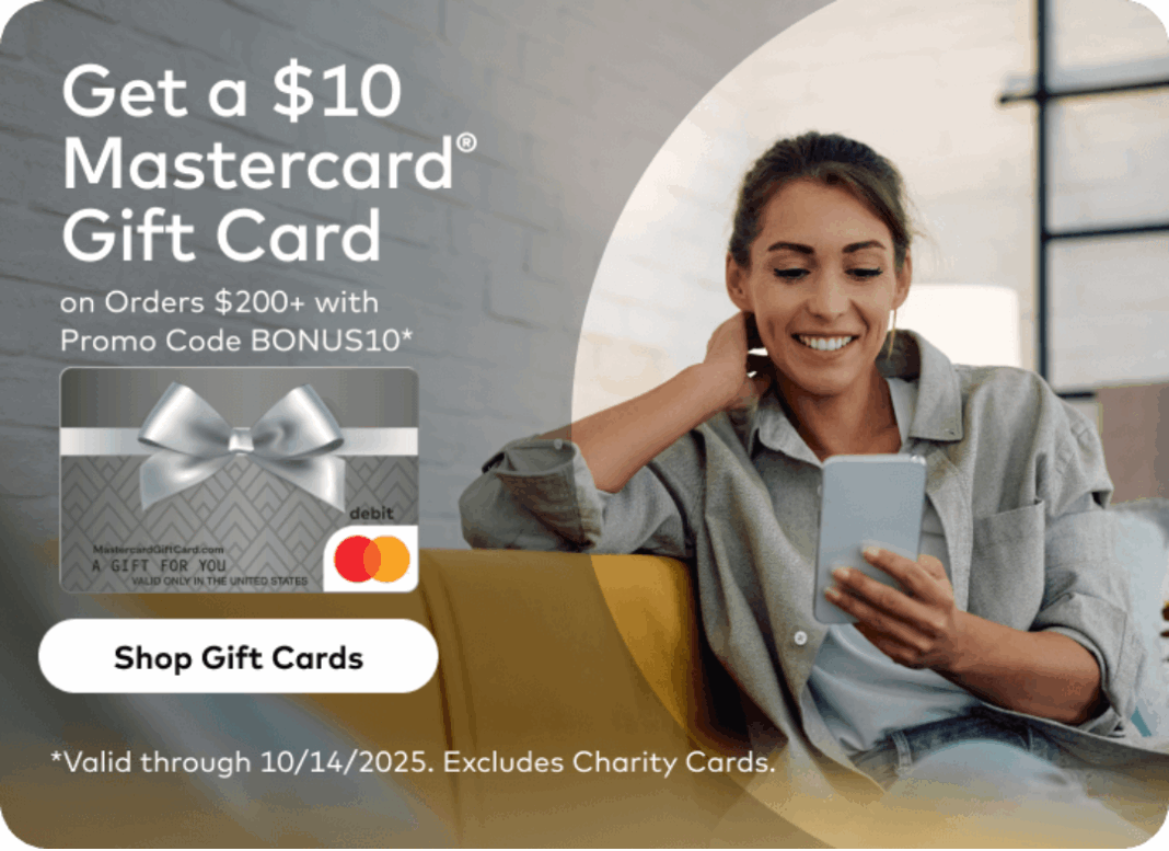 (EXPIRED) MastercardGiftCard.com promo: Buy $200+ gift card & get $10 ...