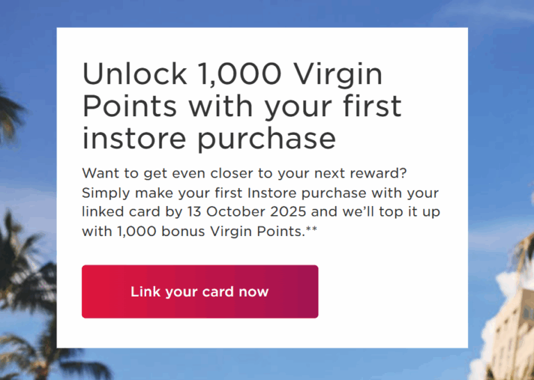 (EXPIRED) Earn 1,000 bonus Virgin points with new in-store card-linked ...
