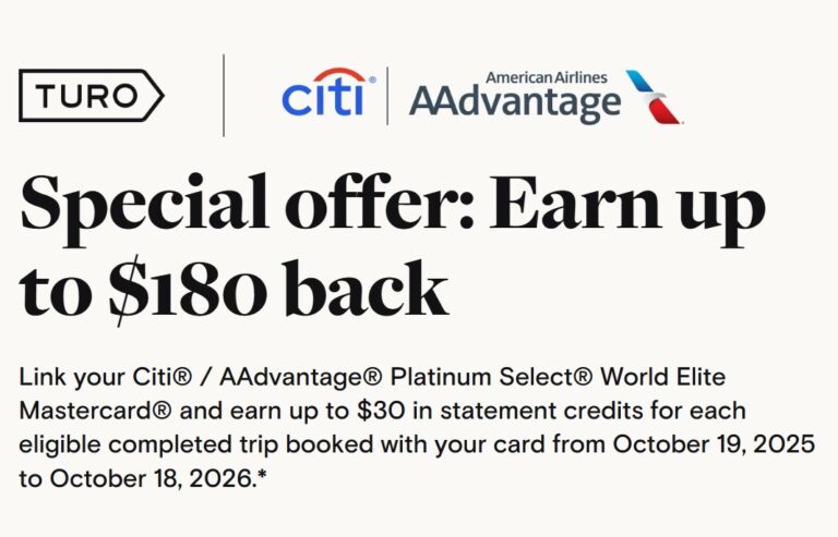 Citi AAdvantage Platinum Select card has a limited time Turo benefit ...
