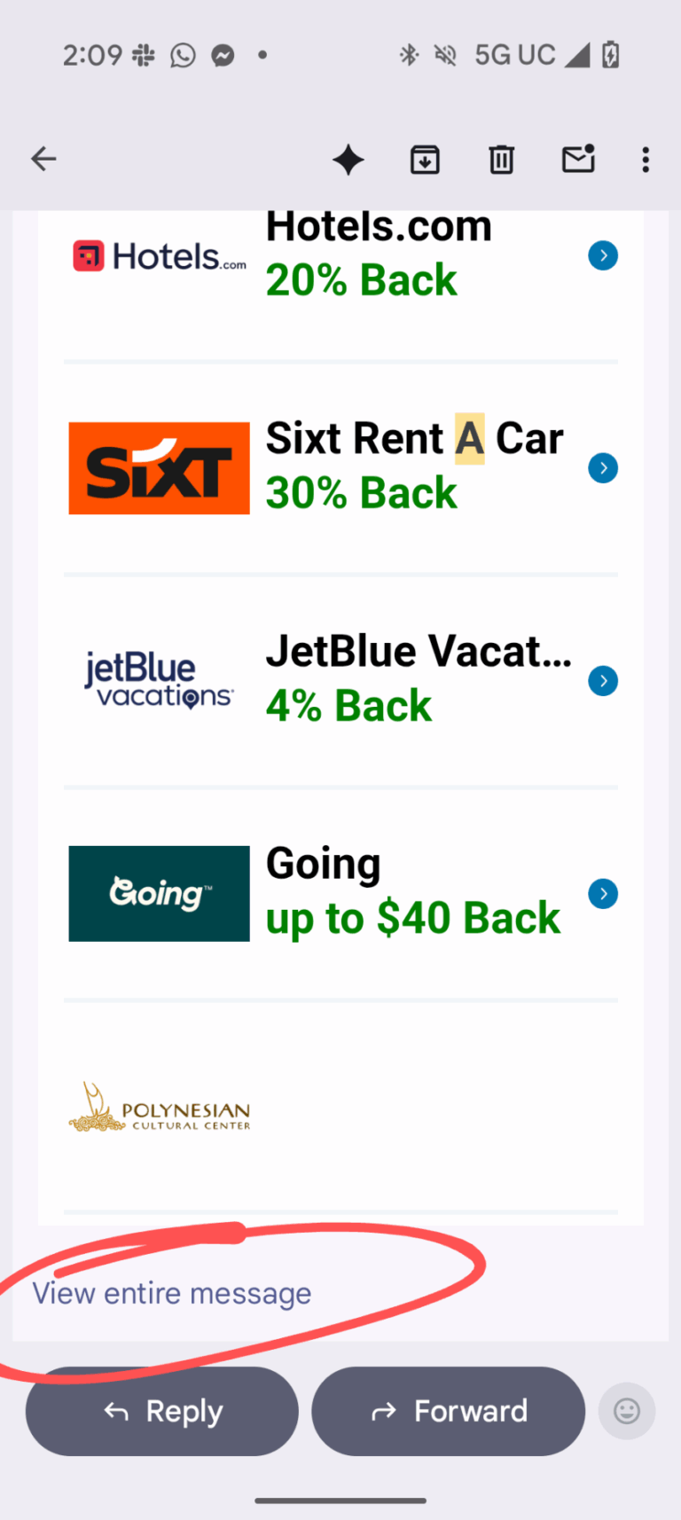 Capital One Shopping tip: Watch out for clipped emails on mobile