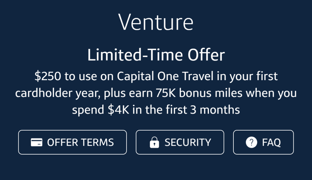 (EXPIRED) Venture Rewards 75K welcome offer now also includes $250 ...