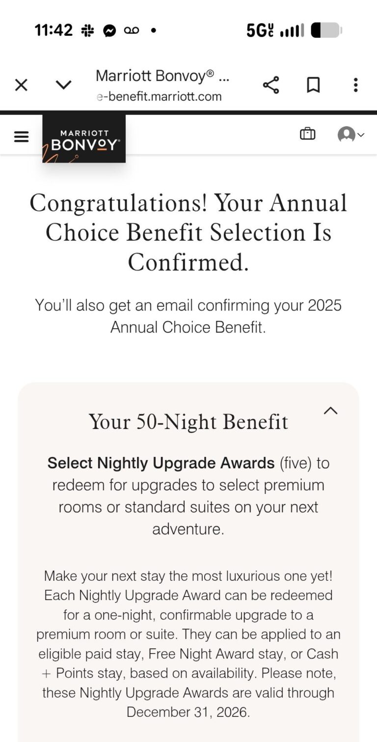 The mixed bag of Marriott Nightly Upgrade Awards