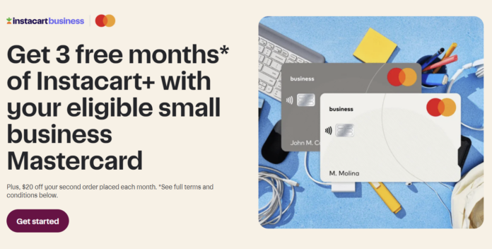 Free Instacart+ and $20/month in credits with a business Mastercard