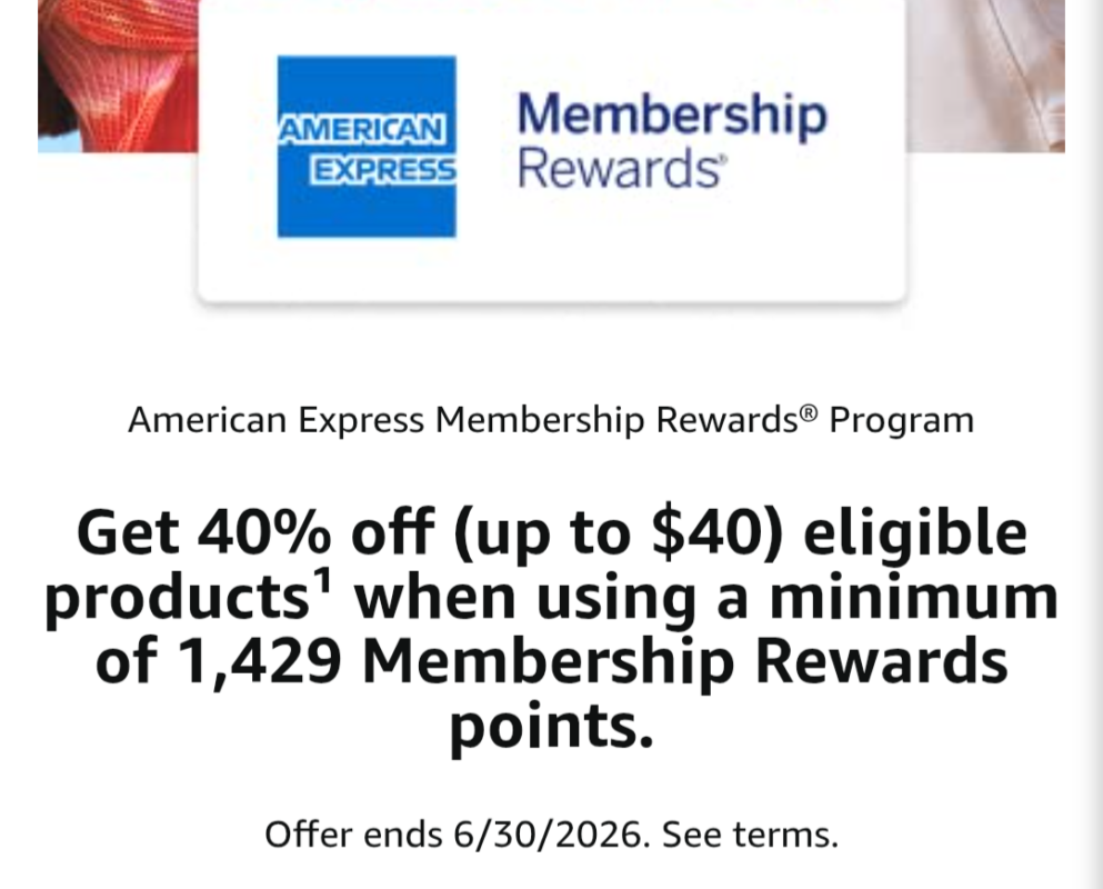 Amazon: Save up to 50% when redeeming Membership Rewards points (Targeted)